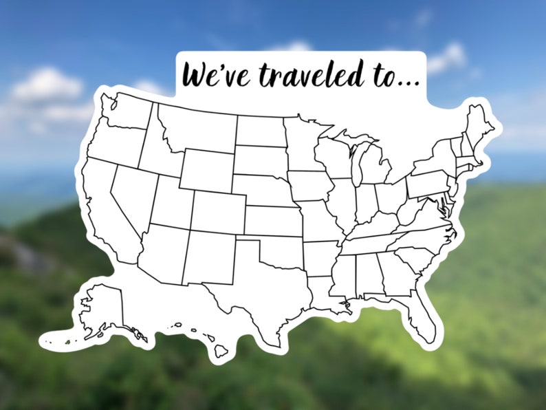 LARGE USA Travel Tracker Map, Travel Journal Sticker, Places We’ve ...