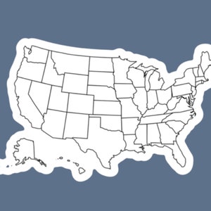 State Stickers, Travel Stickers, US Map Sticker, Where I've Been ...