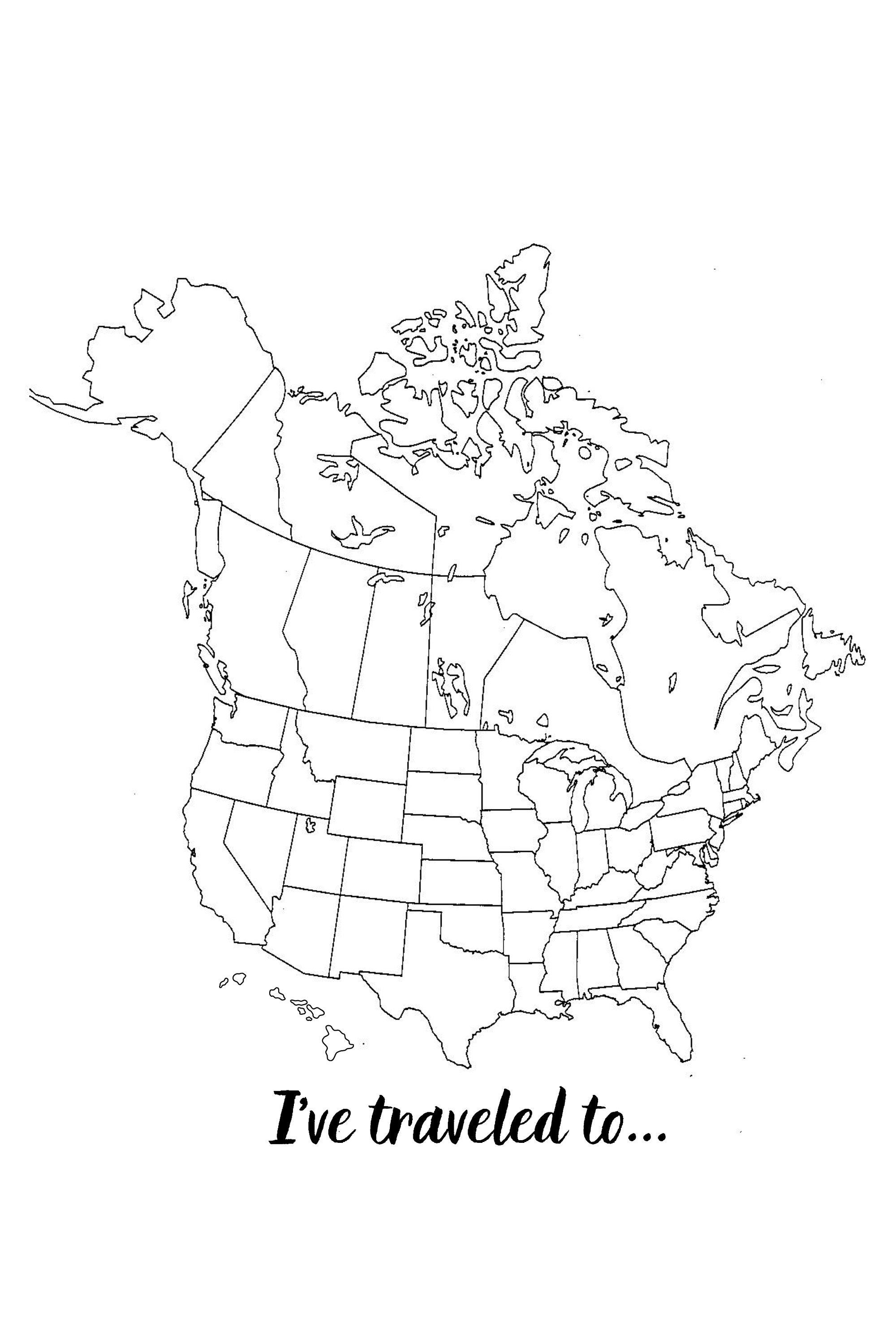 Map Sticker for RV Gift DIY Coloring Map Sticker USA Canada Travel ...