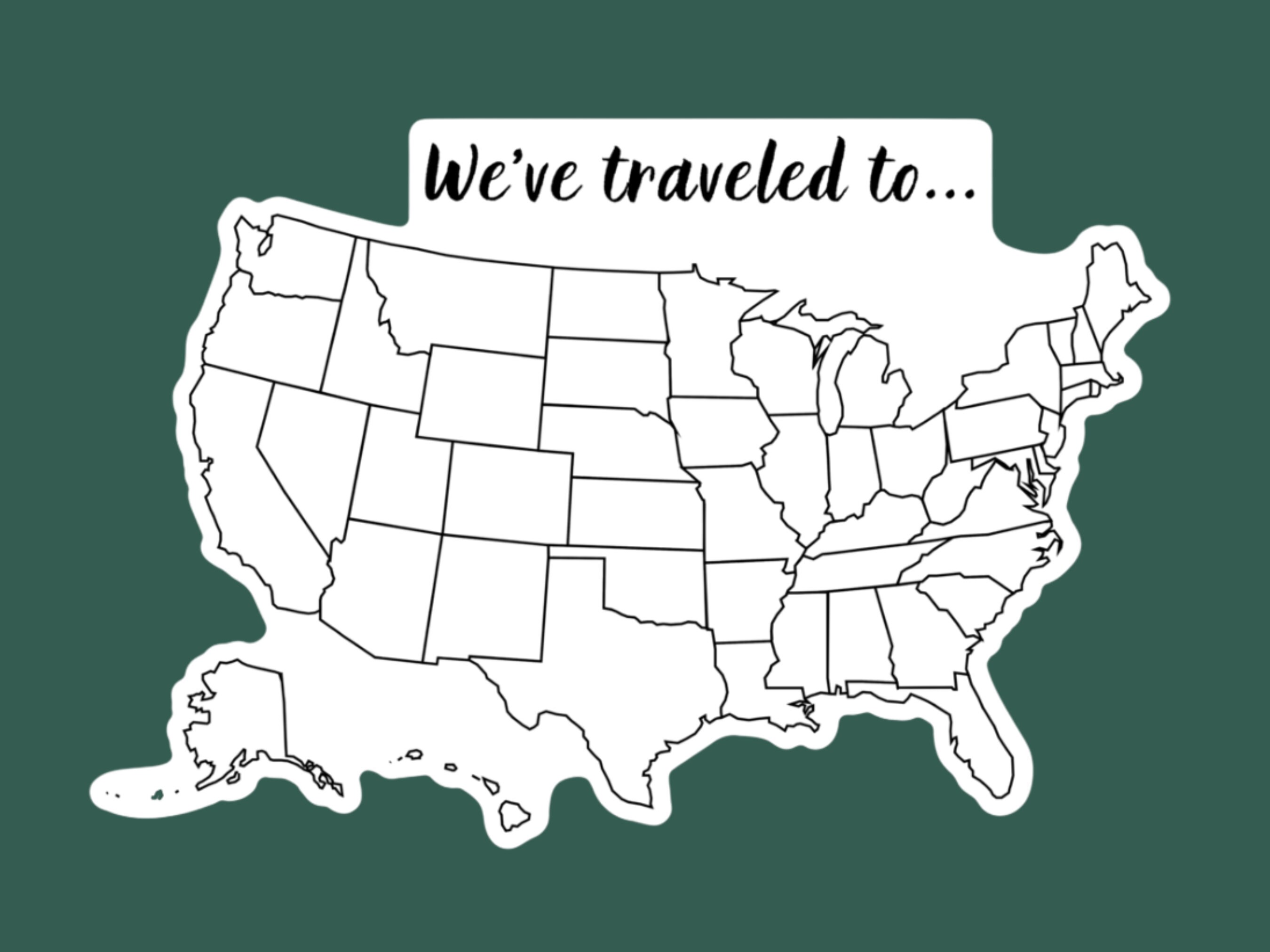 LARGE USA Travel Tracker Map, Travel Journal Sticker, Places We’ve ...