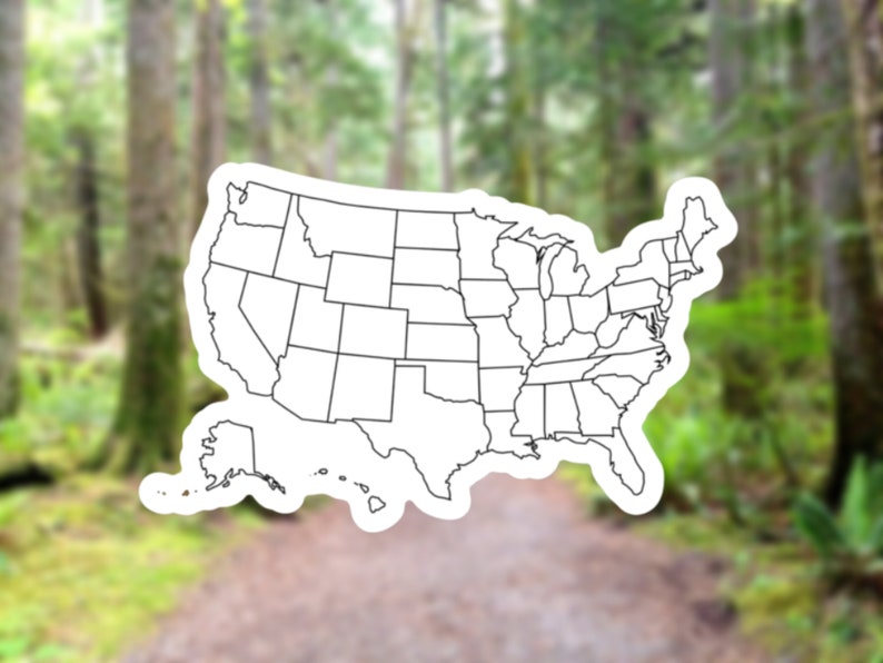 MINI US Map Sticker, States Sticker, Road Trip Sticker, Where I've ...