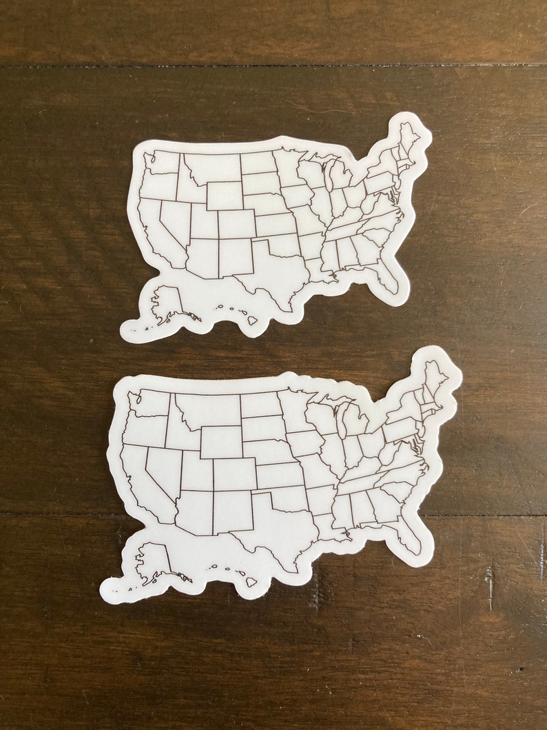 State Stickers, Travel Stickers, US Map Sticker, Where I've Been ...