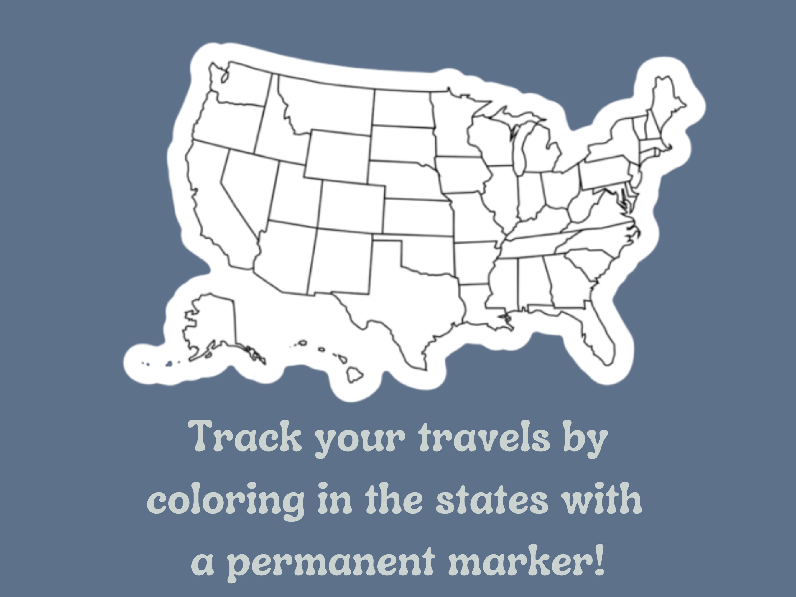 MINI US Map Sticker, States Sticker, Road Trip Sticker, Where I've ...