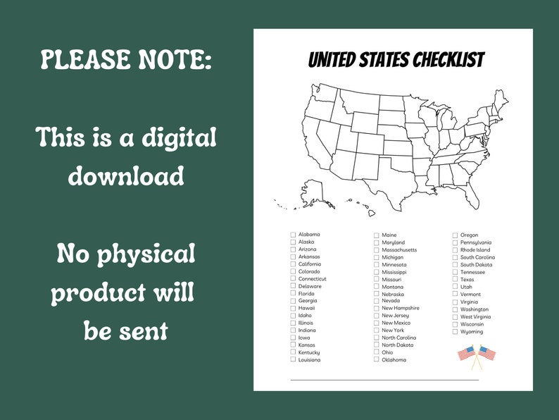 United States Map Bucket List Travel States Visited Map - Etsy