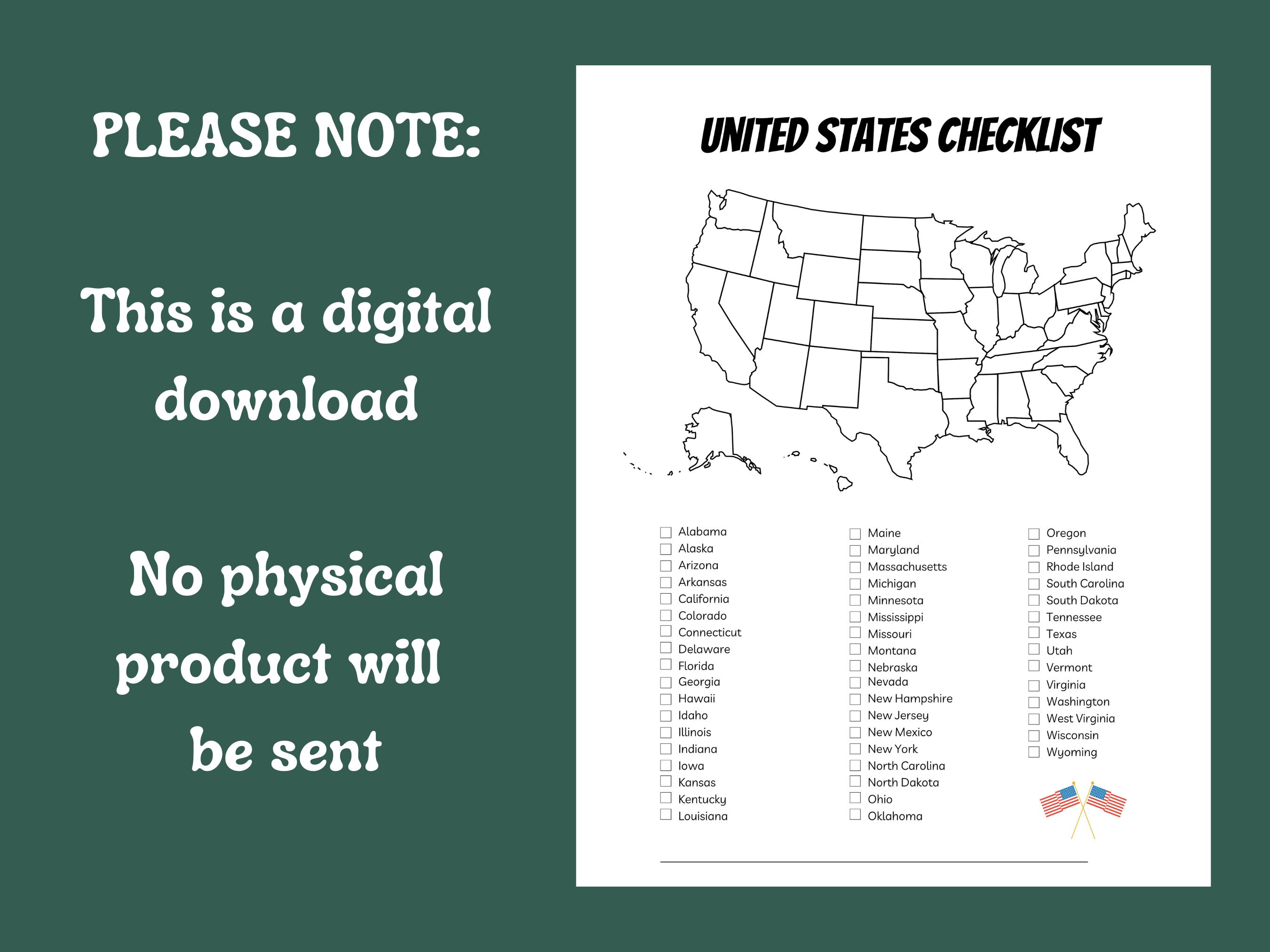 United States Map Bucket List Travel States Visited Map - Etsy