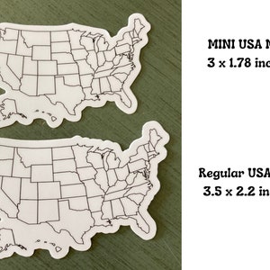 MINI US Map Sticker, States Sticker, Road Trip Sticker, Where I've ...