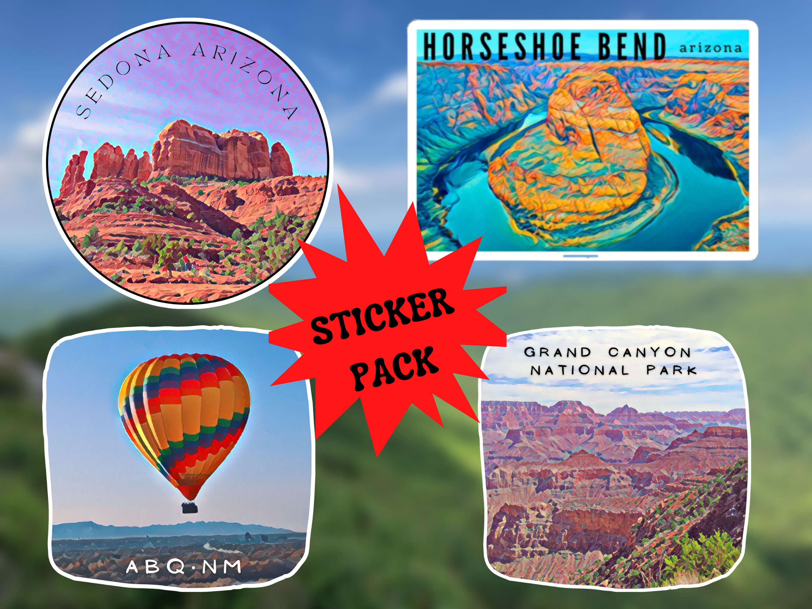 Desert Sticker Pack, Grand Canyon Sticker, National Parks Sticker ...