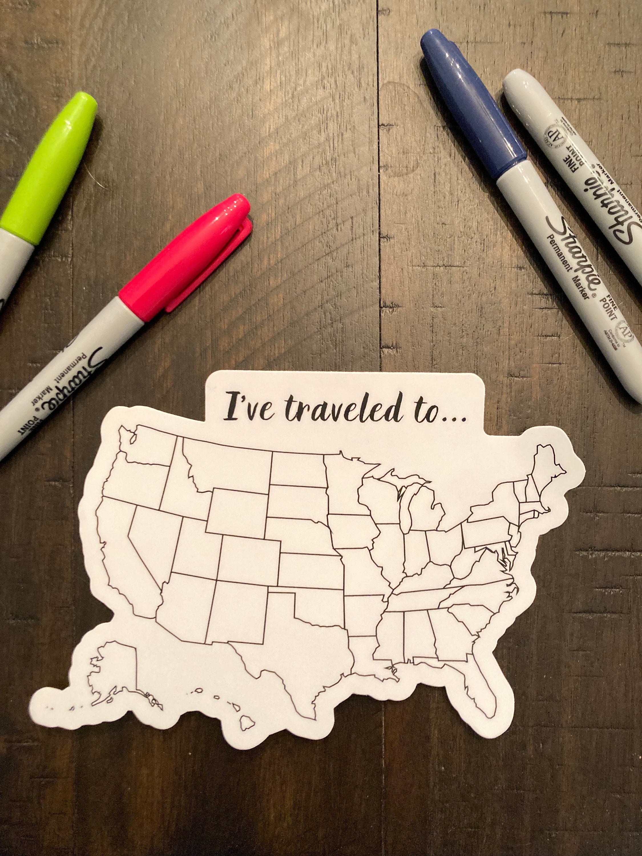 LARGE USA Travel Tracker Map, Travel Journal Sticker, Places Ive ...
