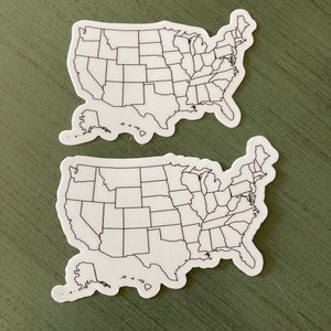 State Stickers, Travel Stickers, US Map Sticker, Where I've Been ...
