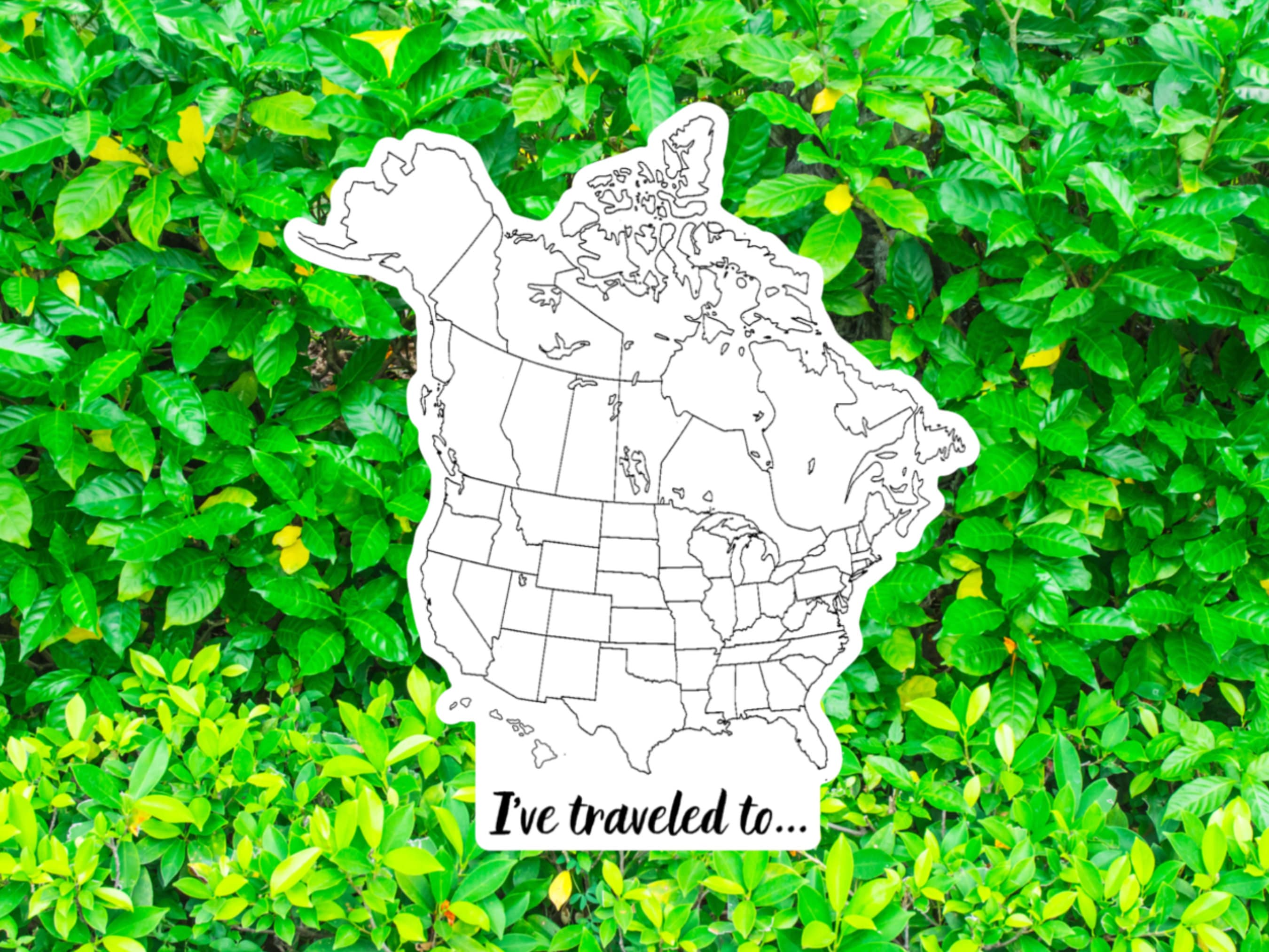 Map Sticker for RV Gift DIY Coloring Map Sticker USA Canada Travel ...