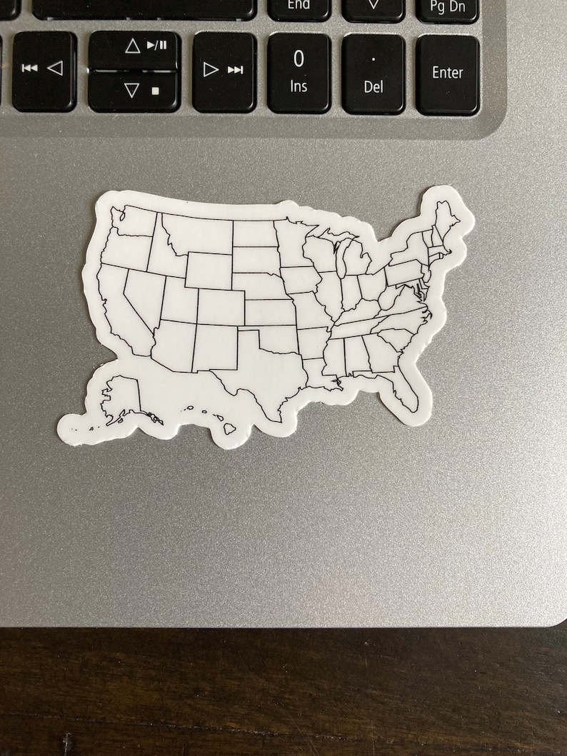 US Map Sticker, States Sticker, Road Trip Sticker, Where I've Traveled ...