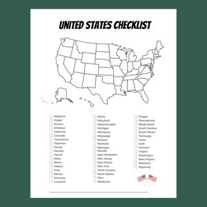 United States Map, Bucket List Travel, States Visited Map - Etsy