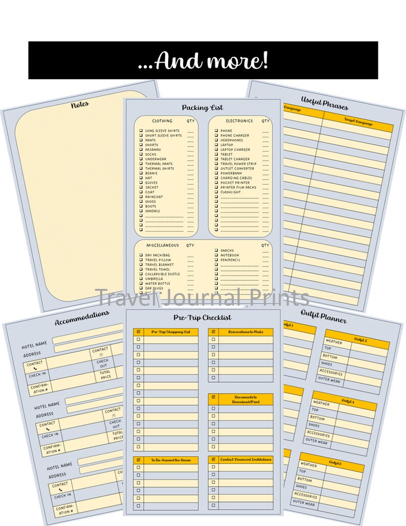 Printable Travel Trip Planner - Etsy