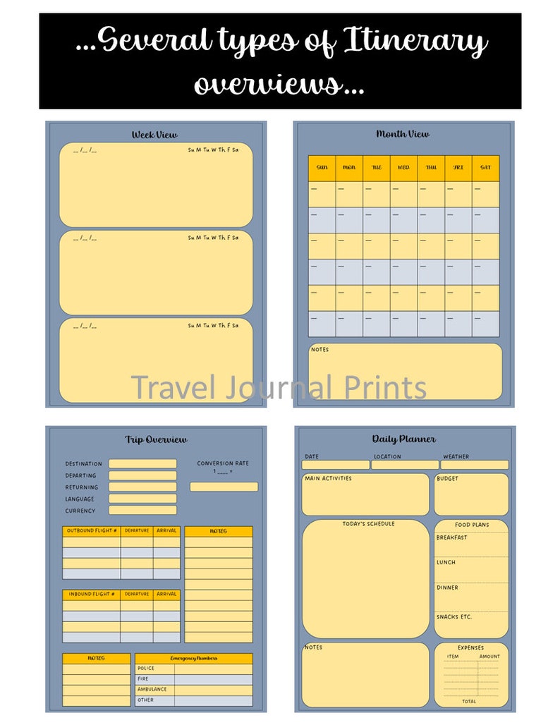 Printable Travel Trip Planner - Etsy