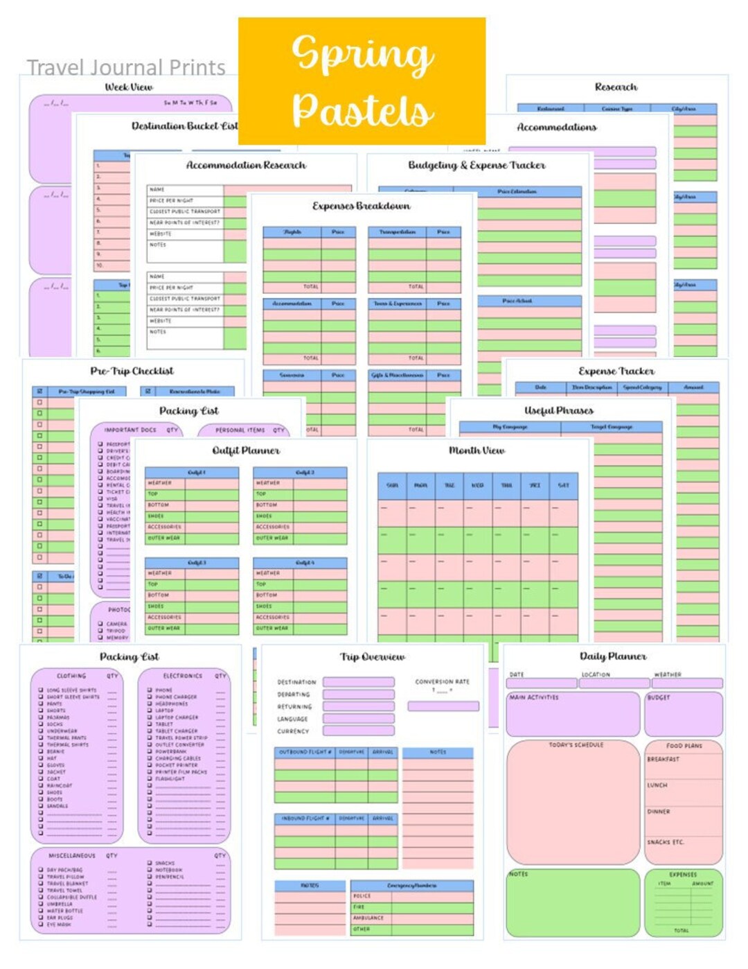 Printable Travel Trip Planner - Etsy