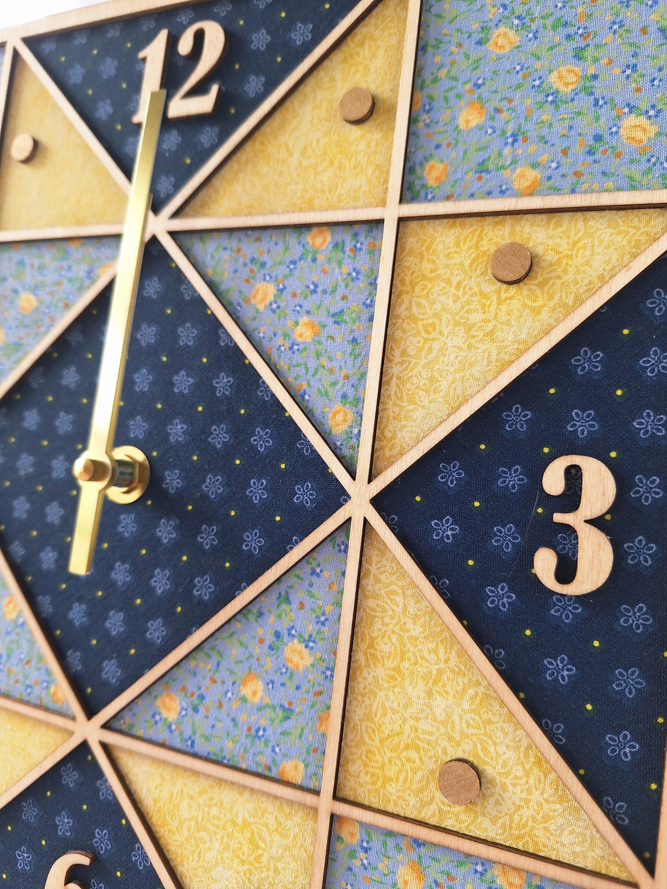 Ohio Star Quilt Clock Blue/yellow - Etsy