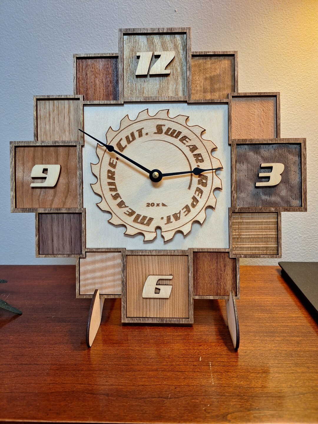 Measure Cut Swear Repeat Wall Clock - Etsy