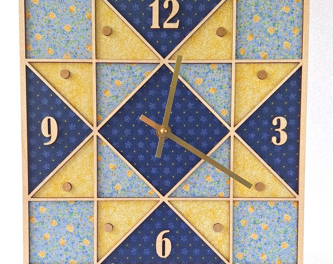 Ohio Star Quilt Clock Blue/yellow - Etsy