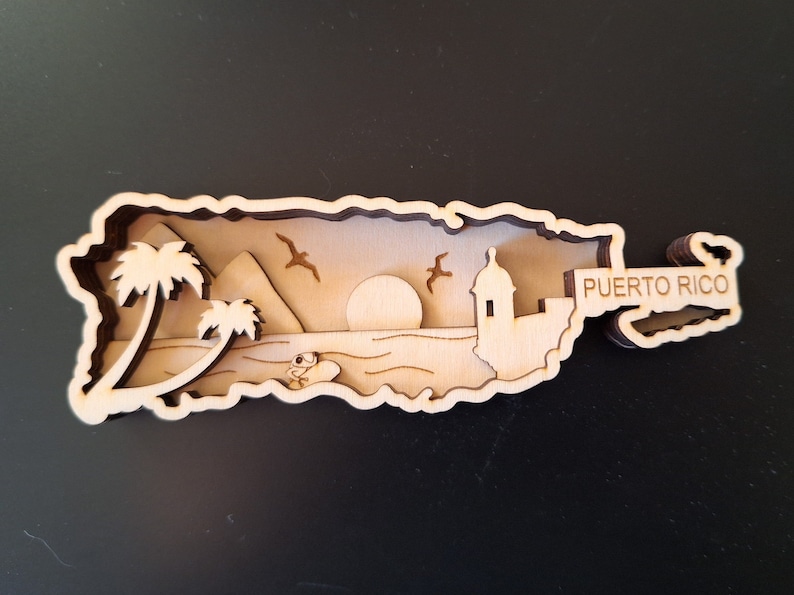 3D Puerto Rico Layered SVG - Etsy