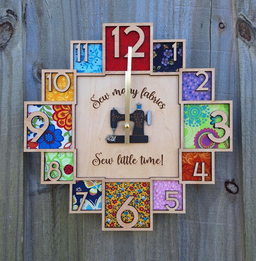 Sew Many Fabrics Wall Clock - Etsy