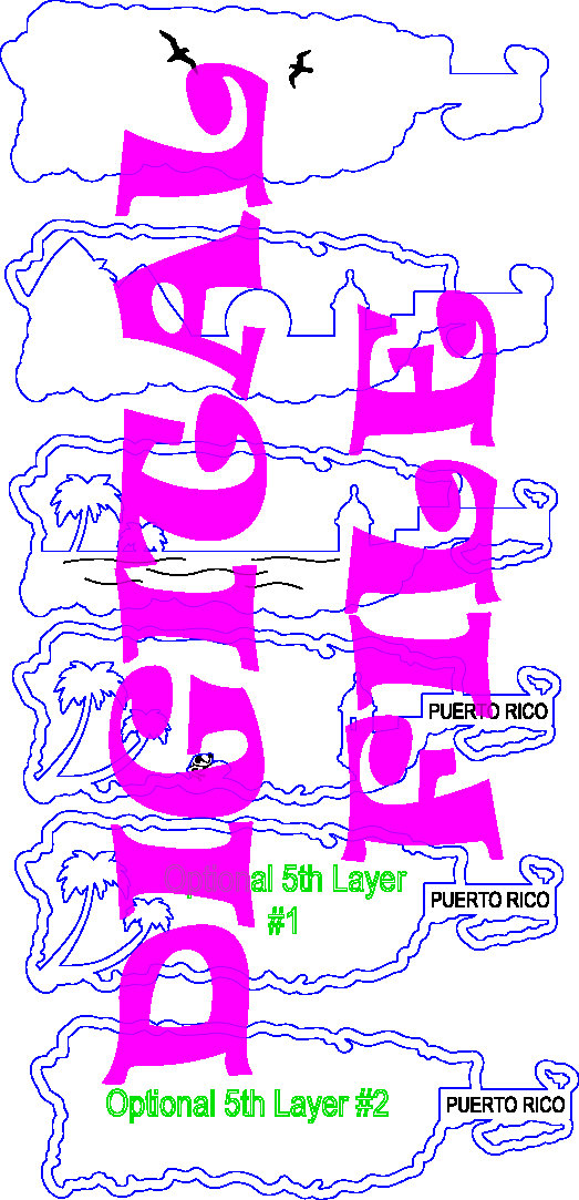3D Puerto Rico Layered SVG - Etsy
