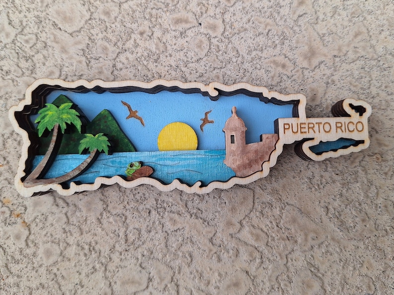 3D Puerto Rico Layered SVG - Etsy