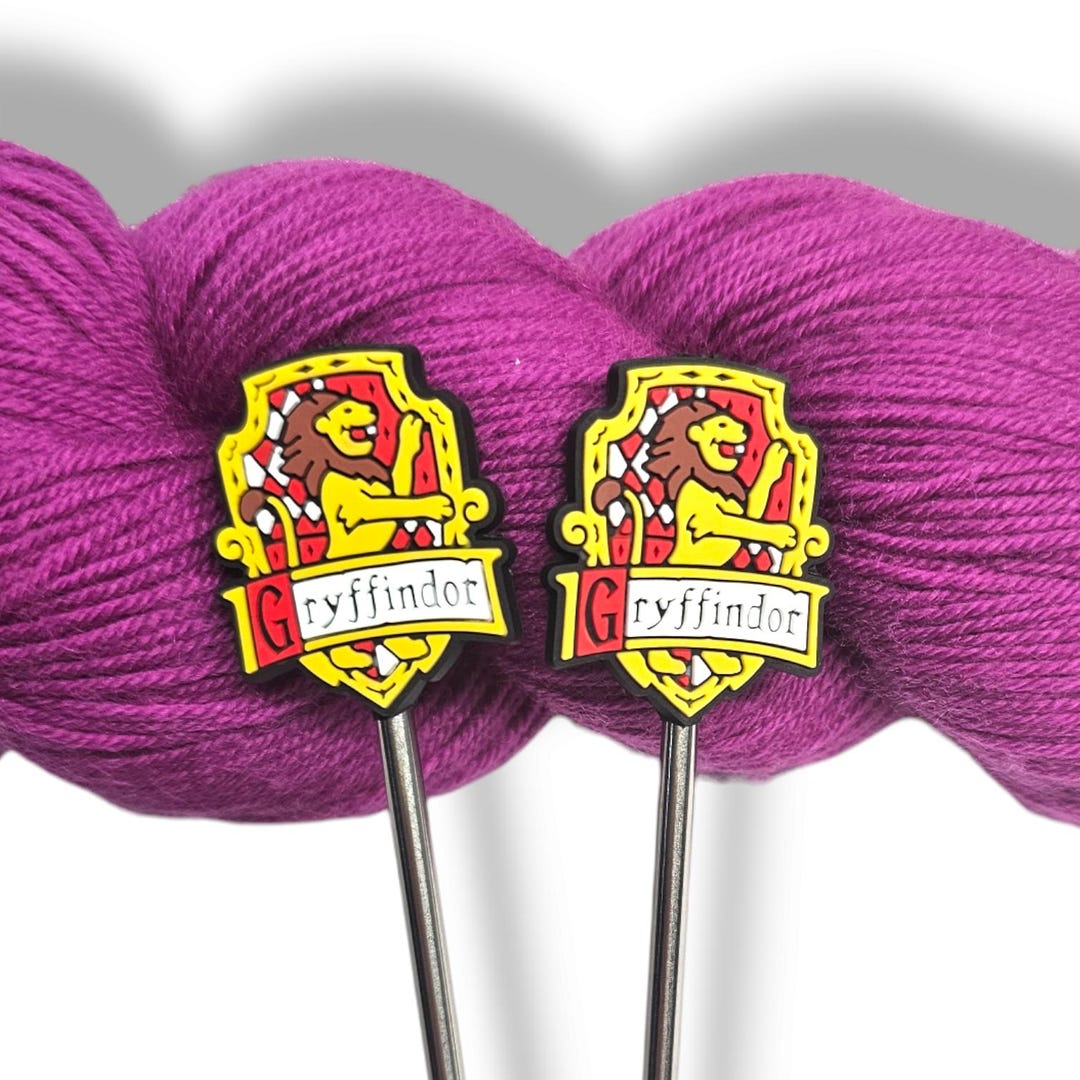 Red and Yellow Wizard Badge Knitting Needle Point Protectors Needle ...