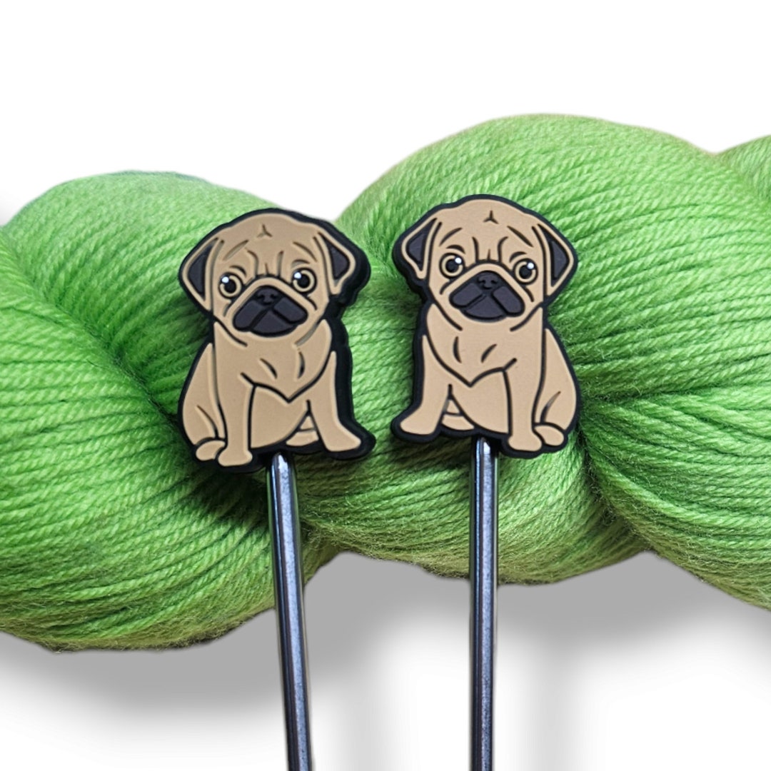 Sitting Pug Knitting Needle Point Protectors Needle Holder(set of 2) - Etsy