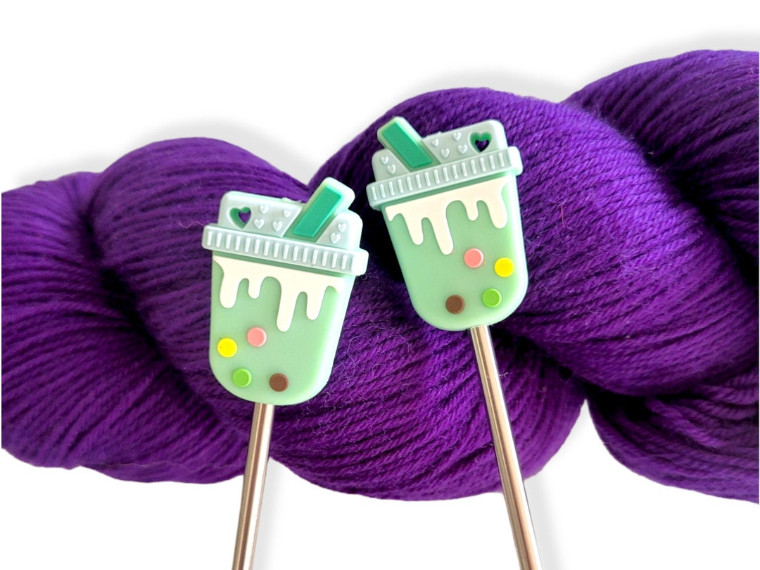 Milk Tea Boba Knitting Needle Point Protectors Needle Holder(set of 2 ...