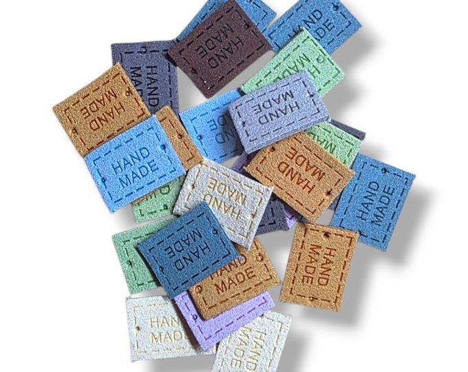 Handmade With Love Design Square Leather Label Tags Set of 5 - Etsy