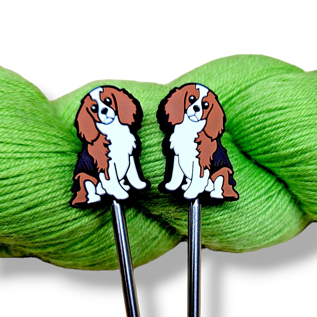 Cute Cavalier King Charles Spaniel Knitting Needle Point Protectors ...