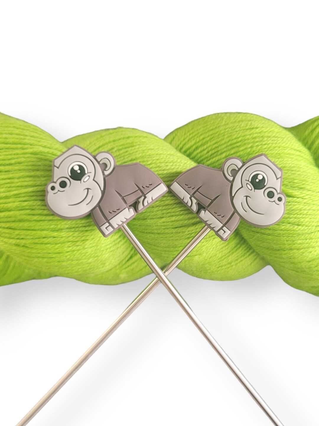 Cute Gorilla Knitting Needle Point Protectors Needle Holder(set of 2 ...