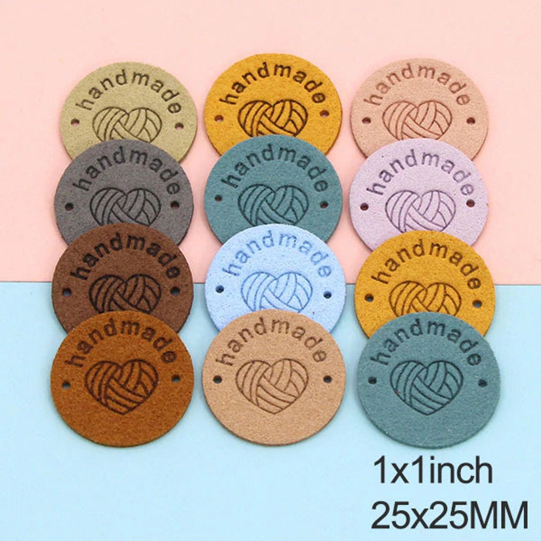 Handmade Round Leather Label Tags Set of 5 - Etsy