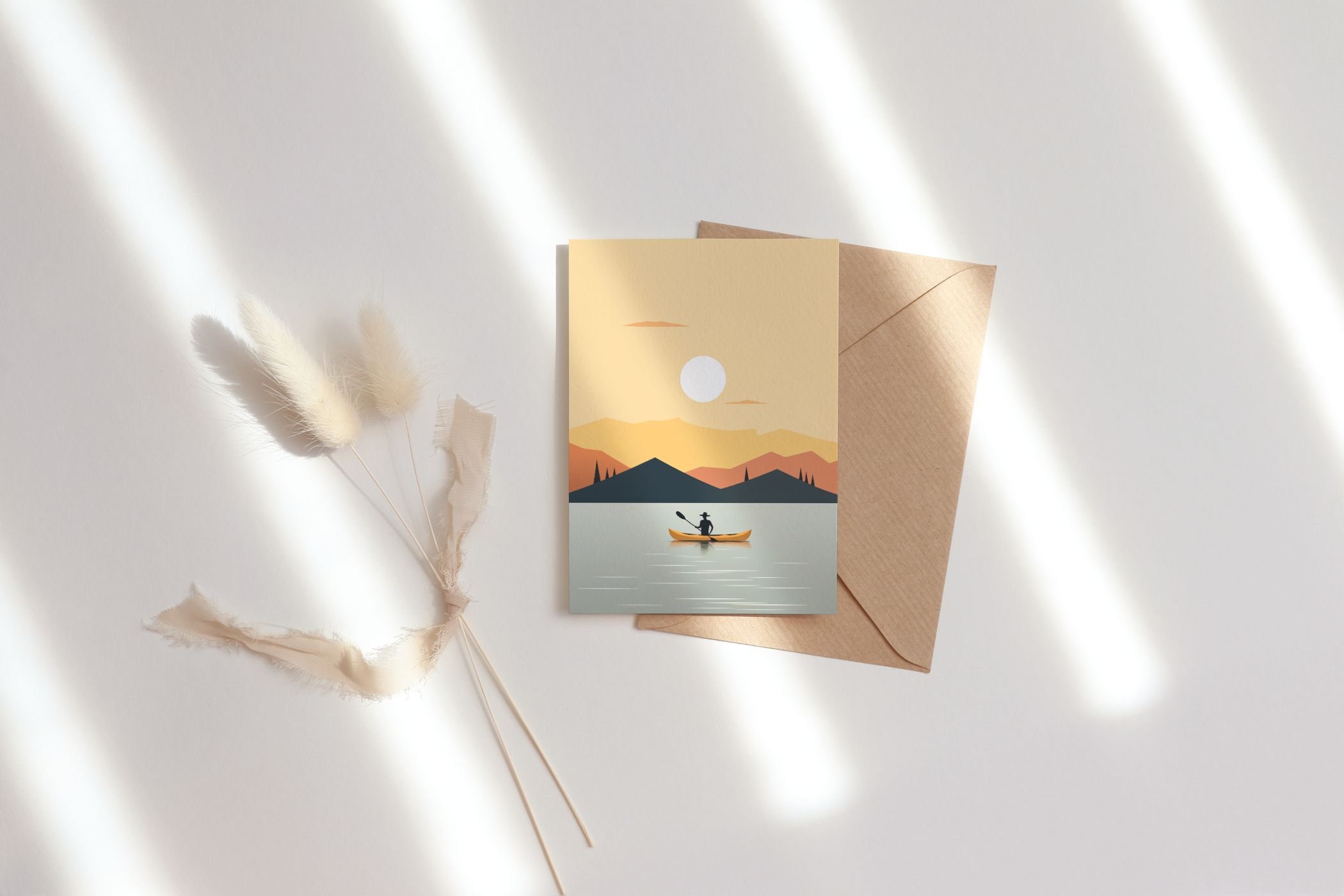 Minimalist Kayak Greetings & Birthday Card for Adventurers - Etsy