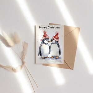 Cute Penguin Christmas Card - Etsy