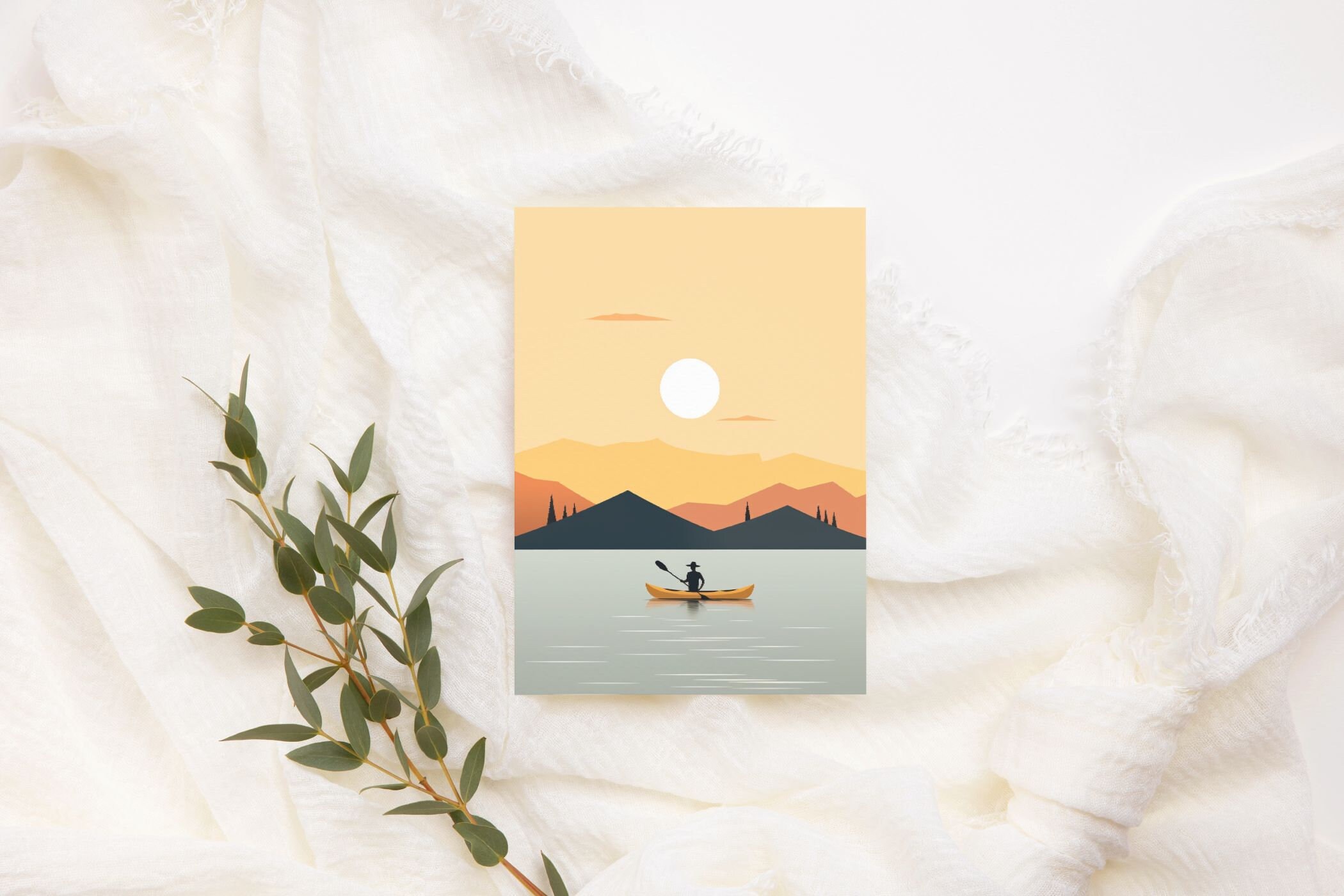 Minimalist Kayak Greetings & Birthday Card for Adventurers - Etsy