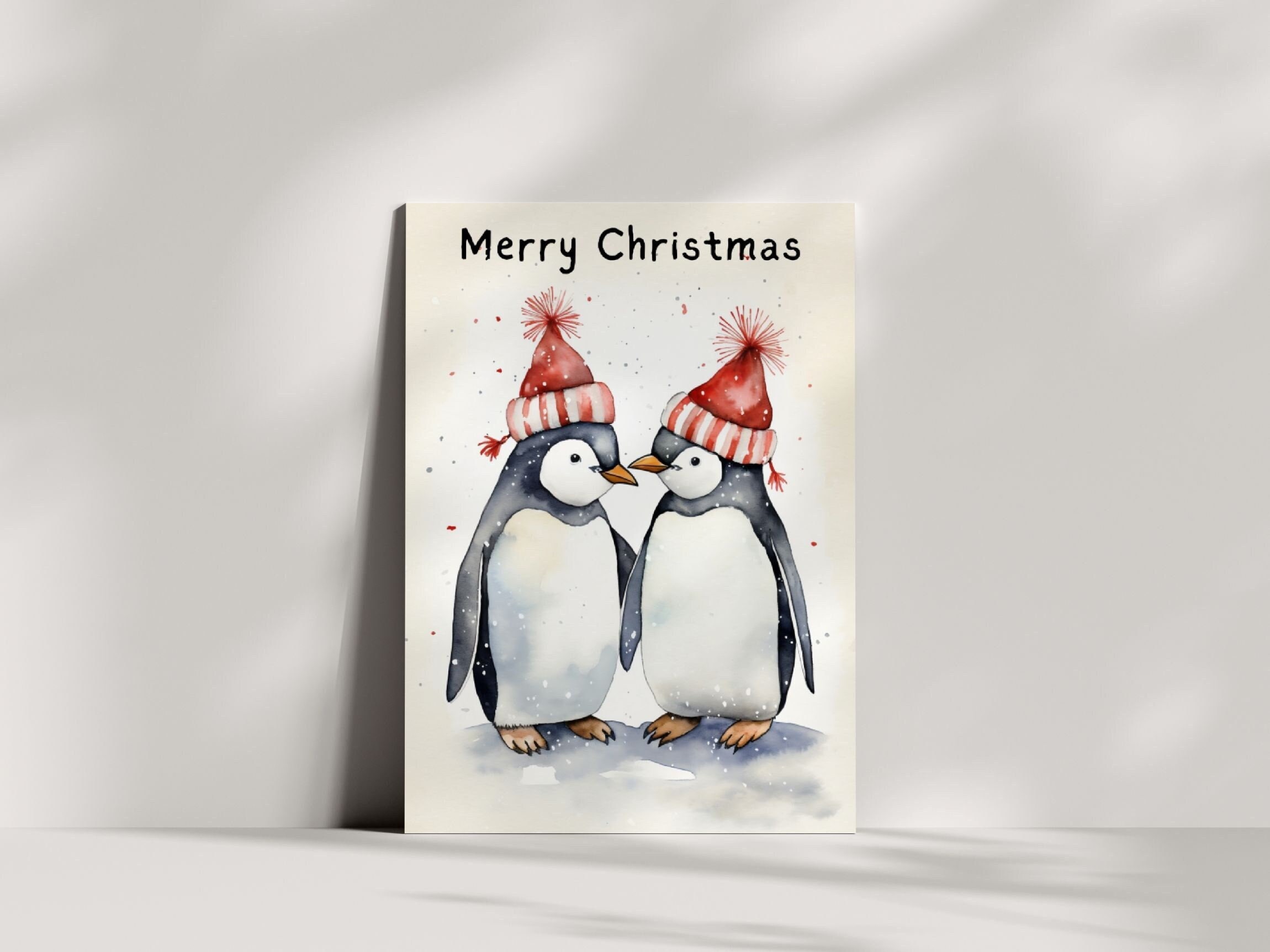 Cute Penguin Christmas Card - Etsy
