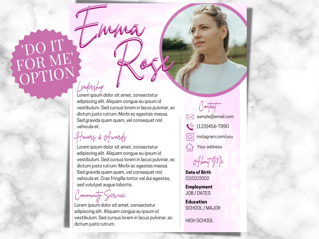 Daisy Sorority Full Resume Design 'do It for Me' - Etsy