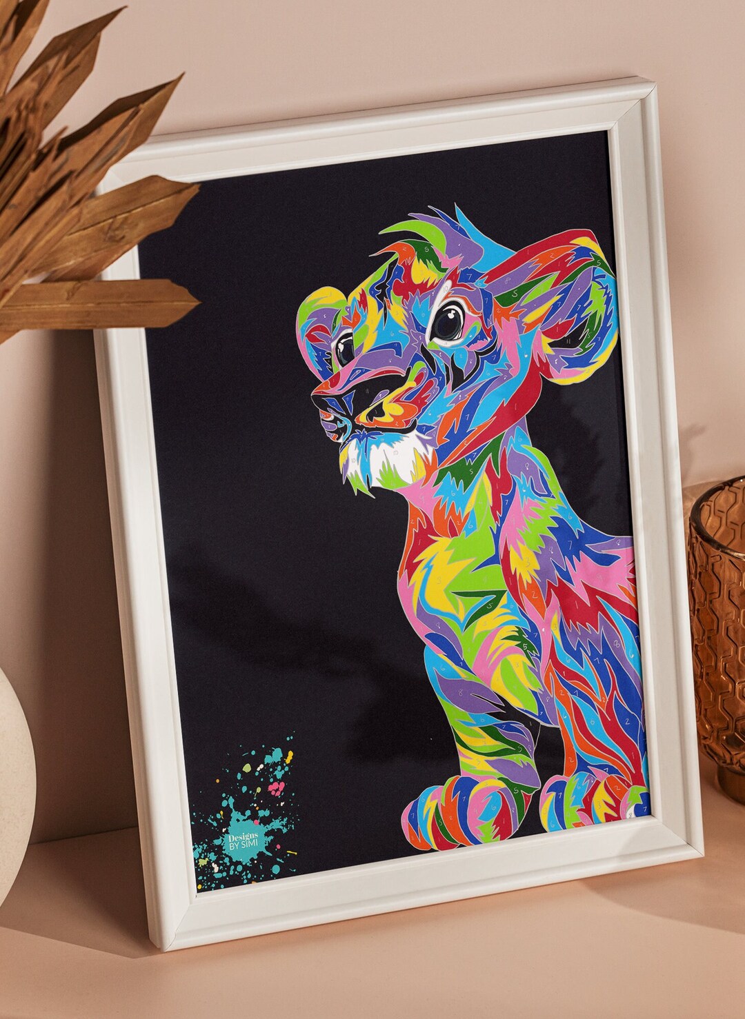 Cartoon Lion Paint by Number – Hand-drawn Simba Art (digital Download ...