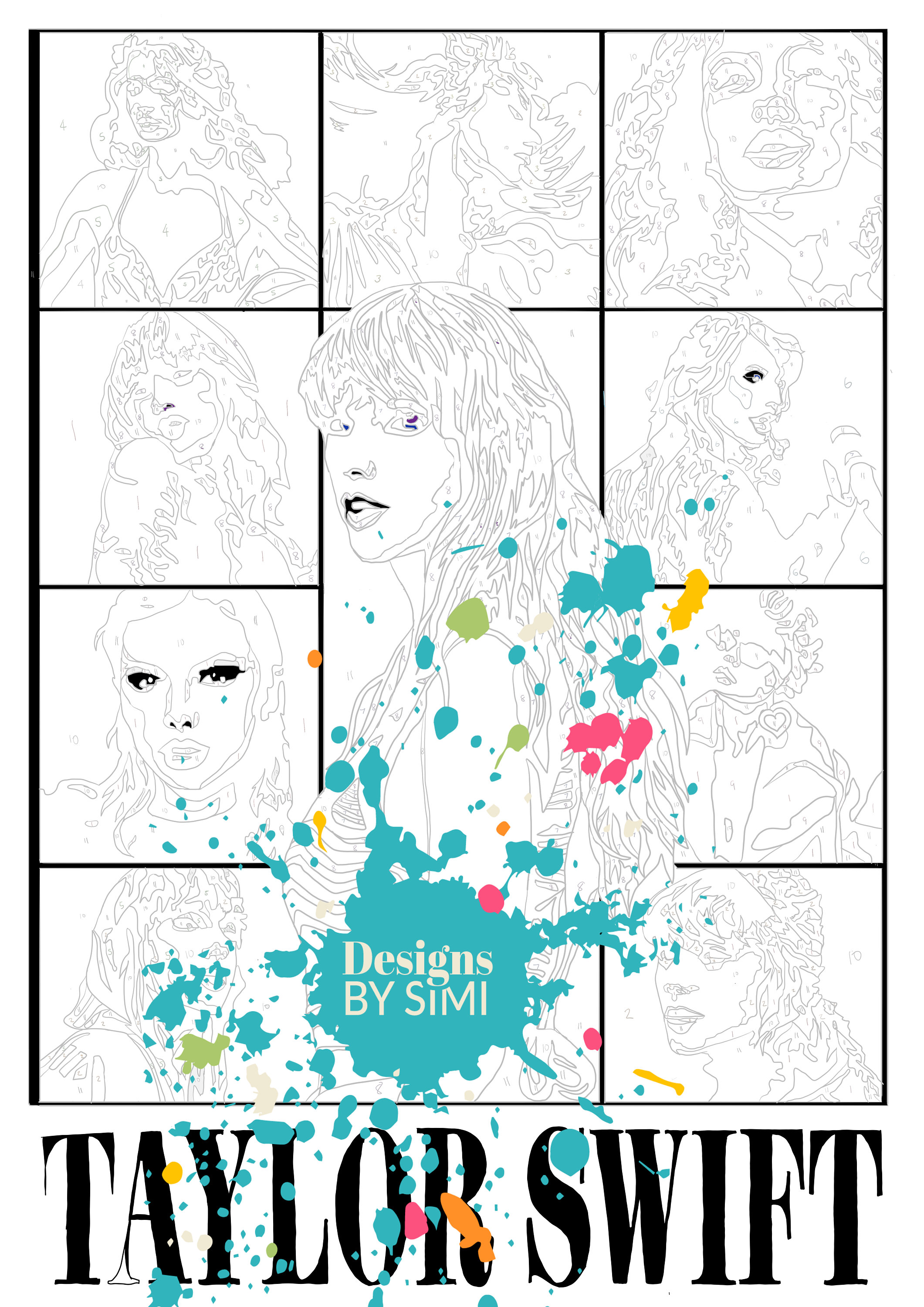 Printable Paint by Numbers Taylor S Eras Tour Poster Template Hand ...