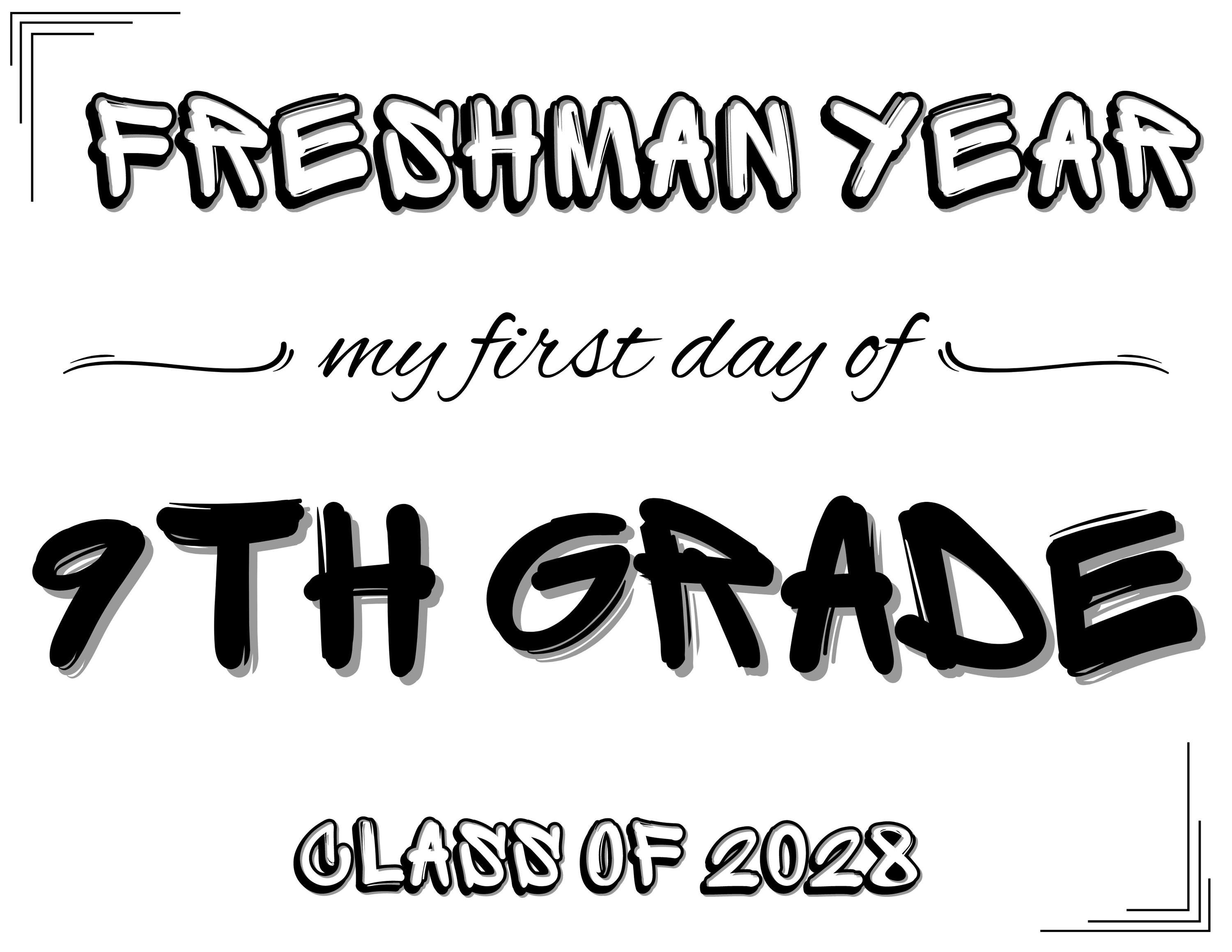 Not Your Boring First Day Sign Graffiti Printable First Day of 9th ...