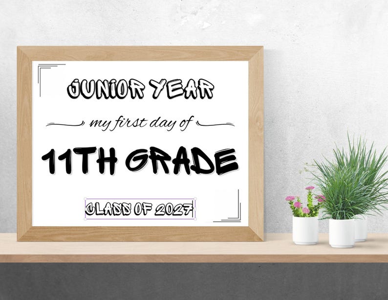 Graffiti First Day of 11th Grade Sign, Printable Junior Year (PDF) - Etsy