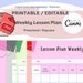 Printable PDF / Editable on Canva / Simple/ Multicolour Weekly Lesson ...