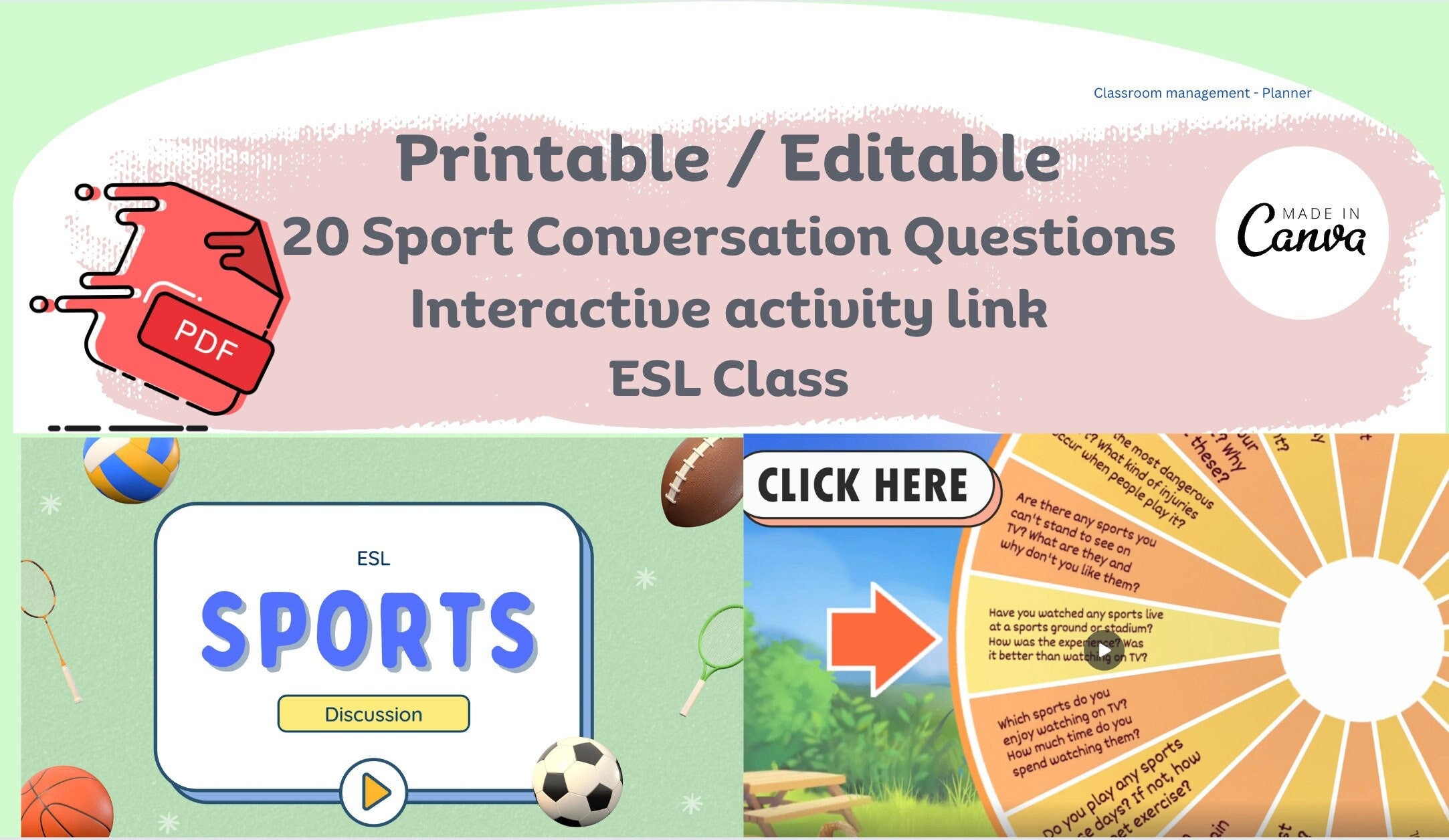 ESL 20 Sports Conversation Questions Interactive Activity Link ...