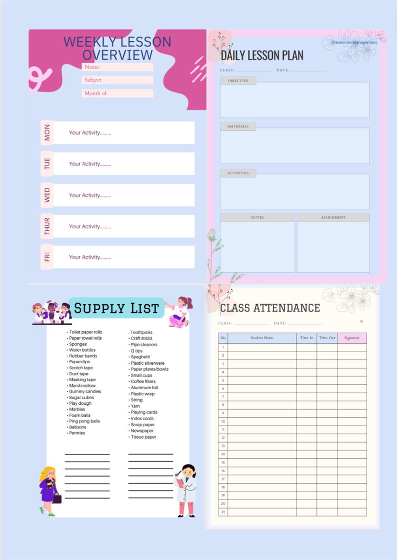 Ultimate Teacher Planner - K-12 / Preschool / ESL Teacher / - Etsy