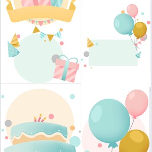 Happy Birthday Month / Name Tag Cutouts A4 ( 8 X 11") Printable ...