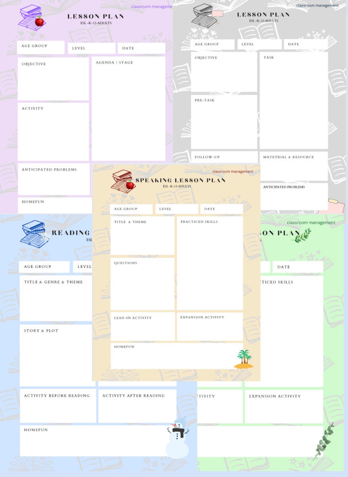 Printable / Editable ESL Lesson Plan Template for 4 SKILLS - ESL ...