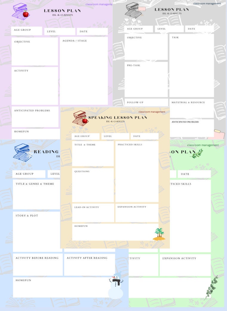Printable / Editable ESL Lesson Plan Template for 4 SKILLS - ESL ...
