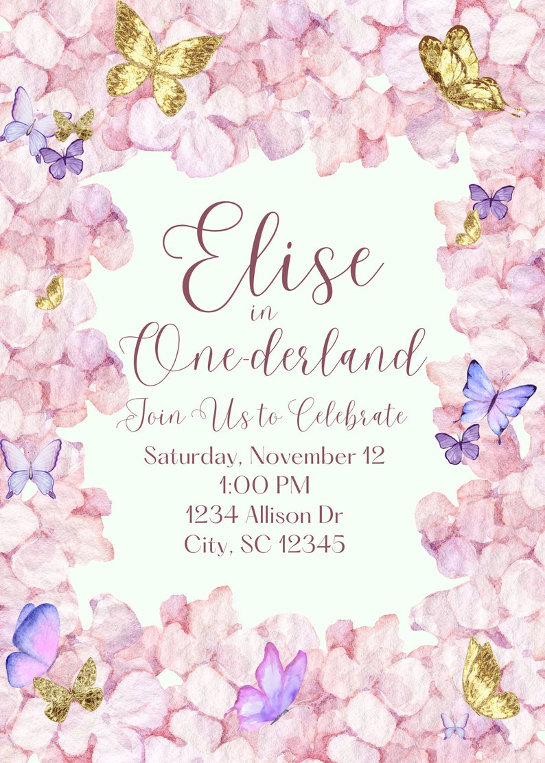 One-derland Floral Birthday Party Invitation - Etsy