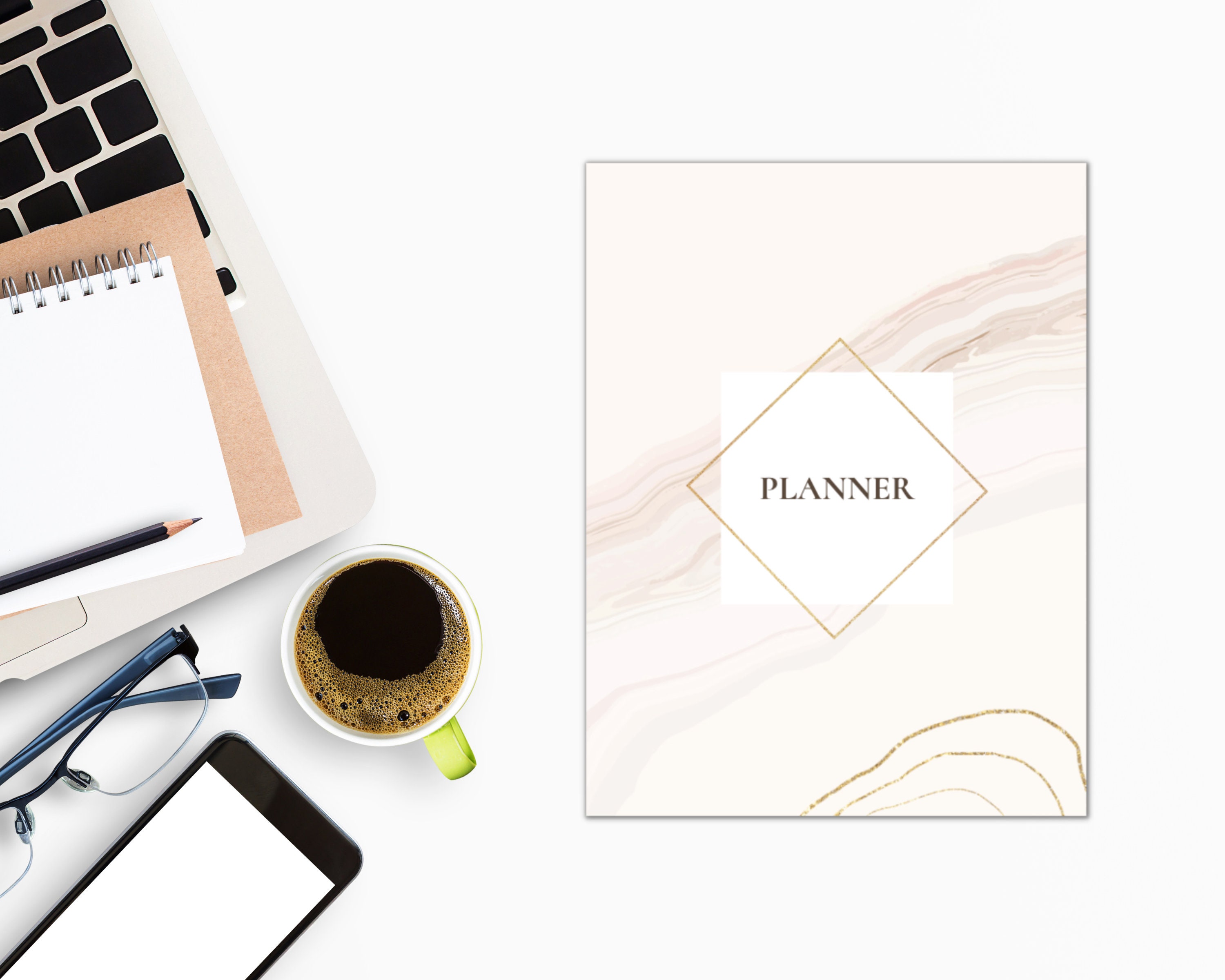 Pink Marble Printable Planner - Etsy